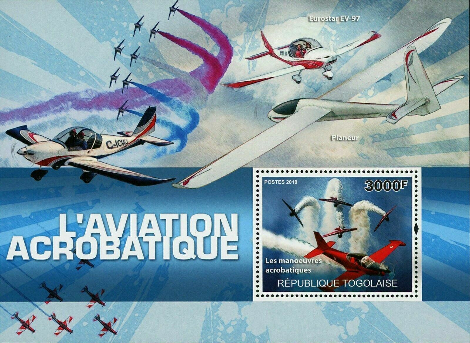 Aviation Acrobatics Stamp Acrobatic Maneuvers Airplane S/S MNH #3653 ...