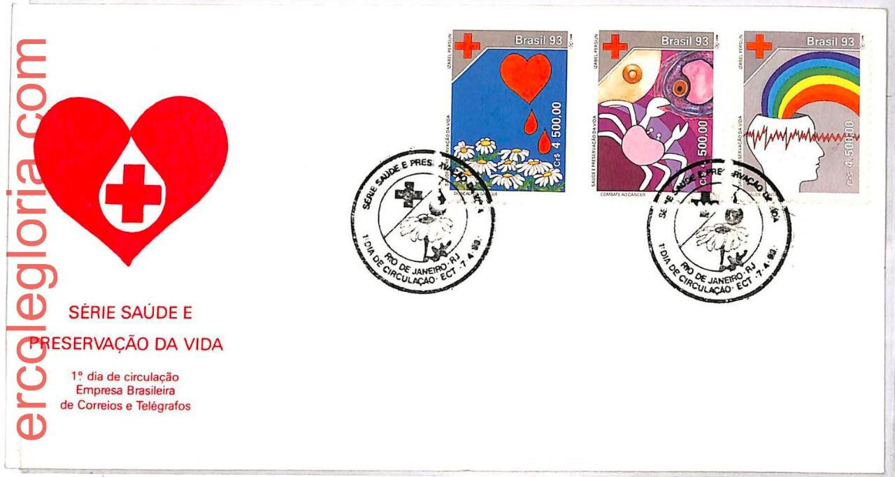 ai3359 - BRAZIL - POSTAL HISTORY - FDC Cover - Red Cross - 1993 ...