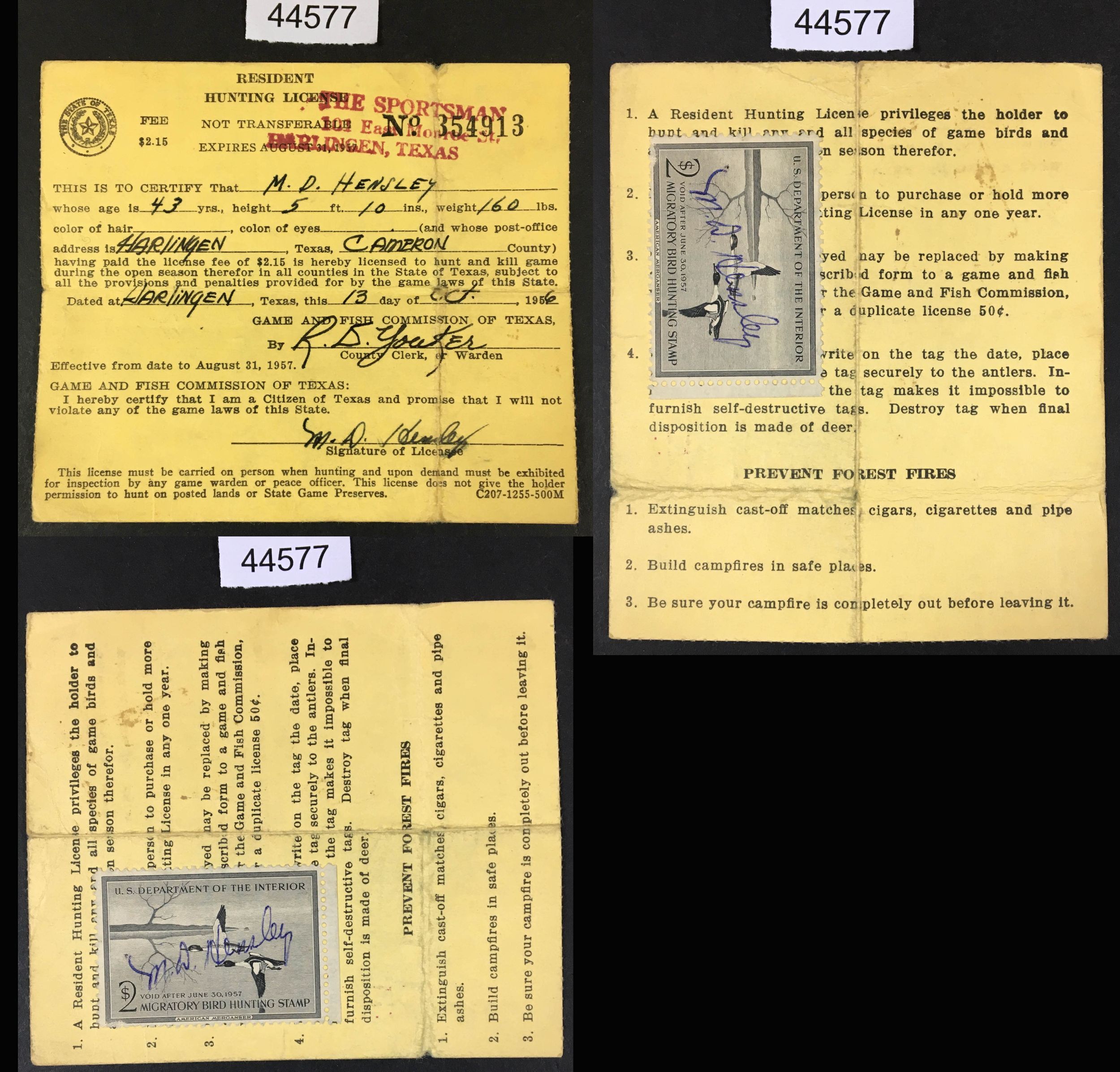 US Stamps # Rw23 Used Hunting License LOT #44577 | United States, Duck ...