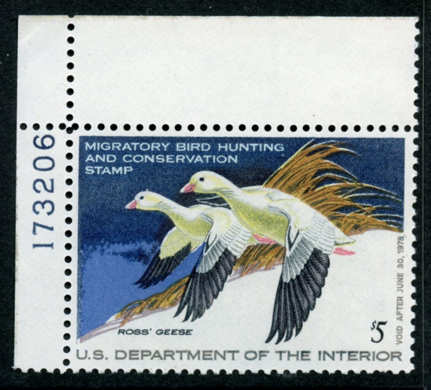 US Scott RW44 Ross Geese Duck Stamp Mint NH Pl.No. Single | United ...