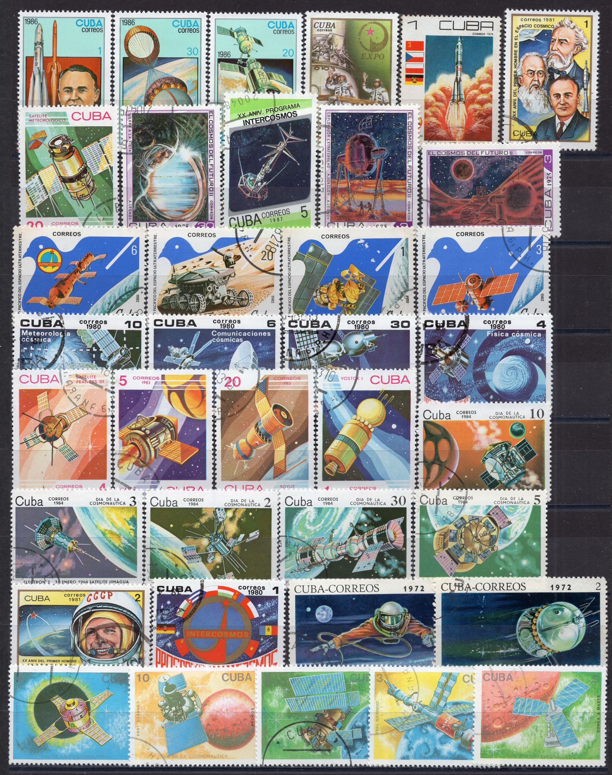 Cuba - Space - 37 Different Used Stamp | Caribbean - Cuba, Stamp / HipStamp