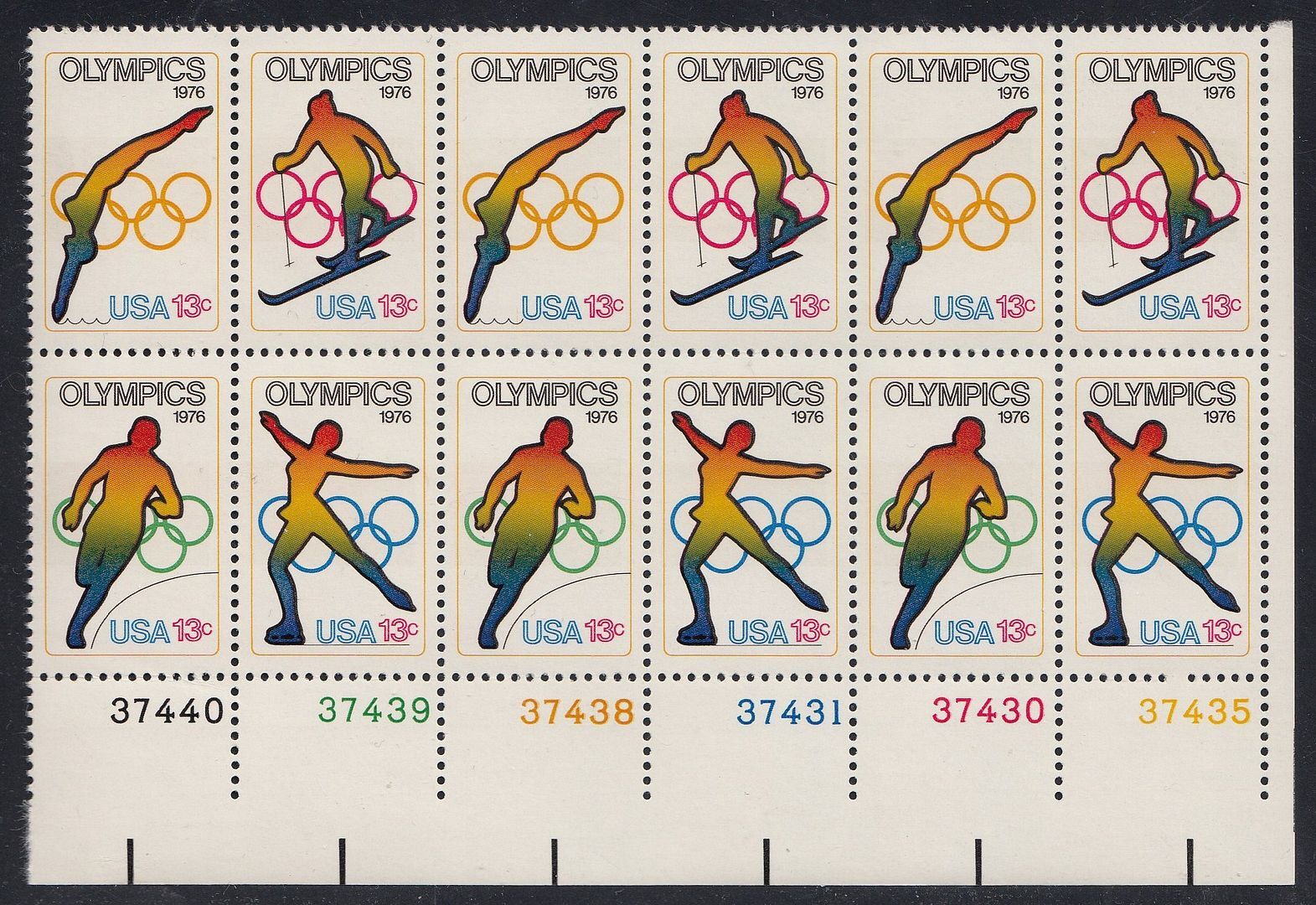 Scott 1695-98 MNH Right Pl Block of 12 - 1976 Winter Olympics | United ...