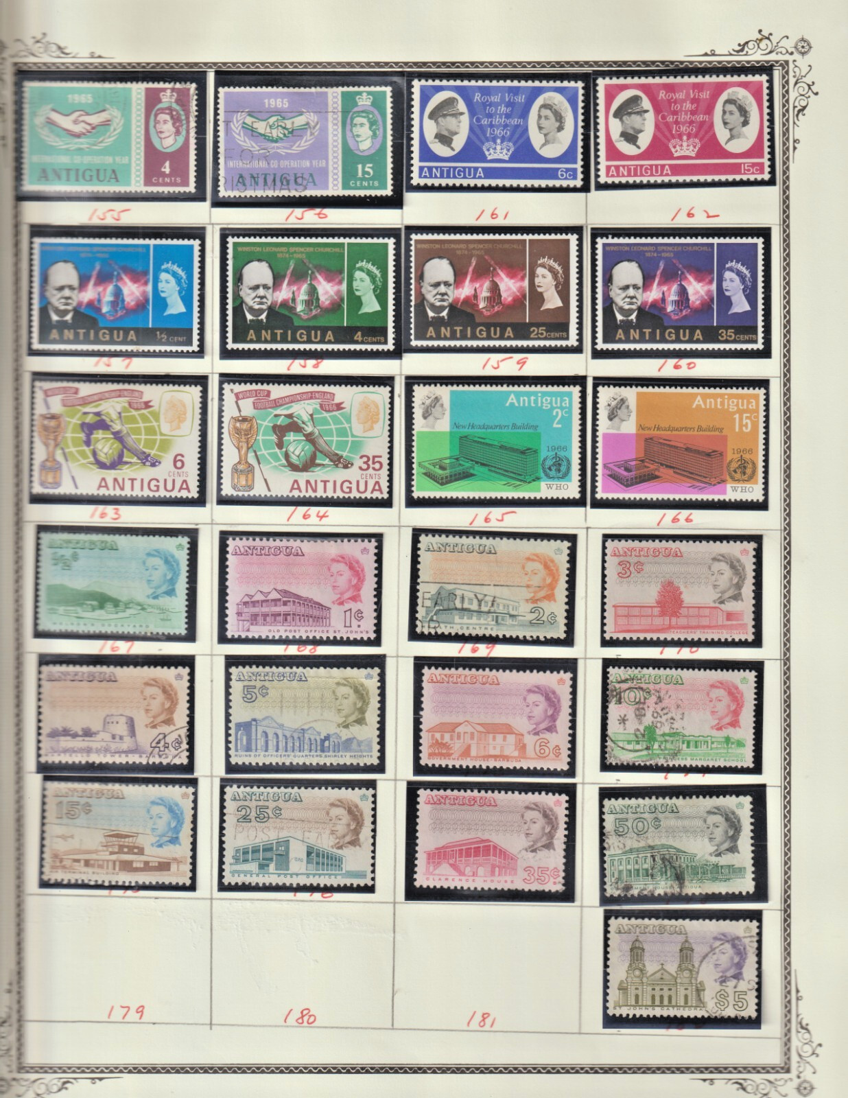 Antigua Collection 1953-1972 Unused MH or MNH some Used Cat. OVER $150. ...