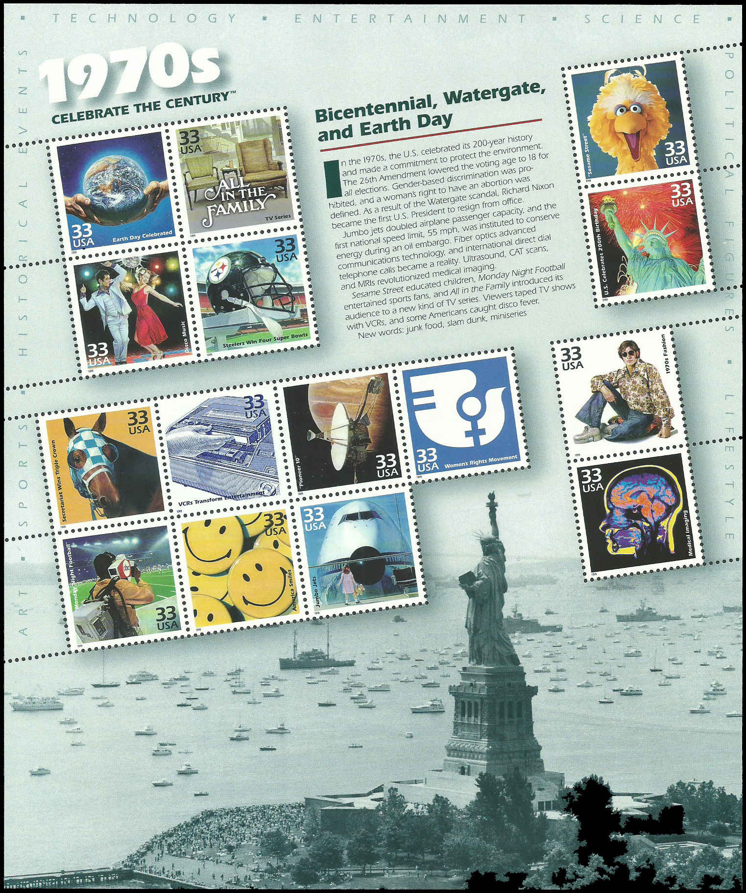 PCBstamps US #3189 Sheet $4.95(15x33c)Celebrate / Century 1970's, MNH ...