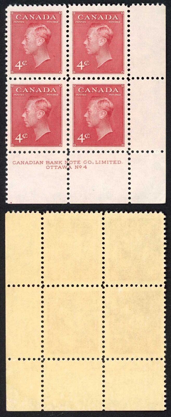 Canada SG417 4c Carmine-lake Plate Block U/M | Canada, Stamp / HipStamp