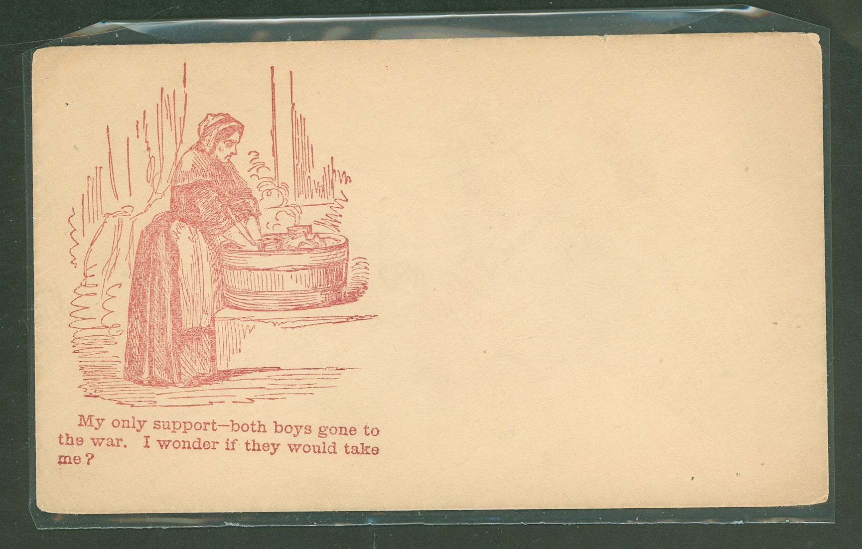 US Circa 1863 Civil War Patriotic cover "My only support both boys ...