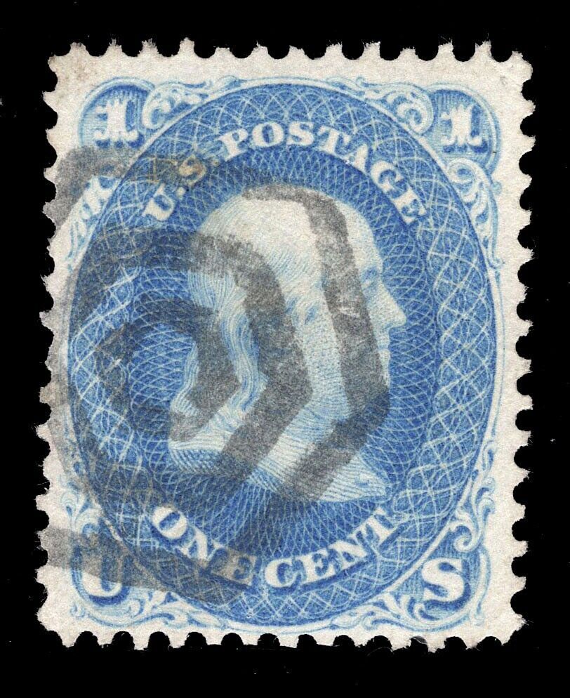 US Stamps #63 Ge-H3 1861 Fancy Hexagonal Target Used LOT #81244 ...
