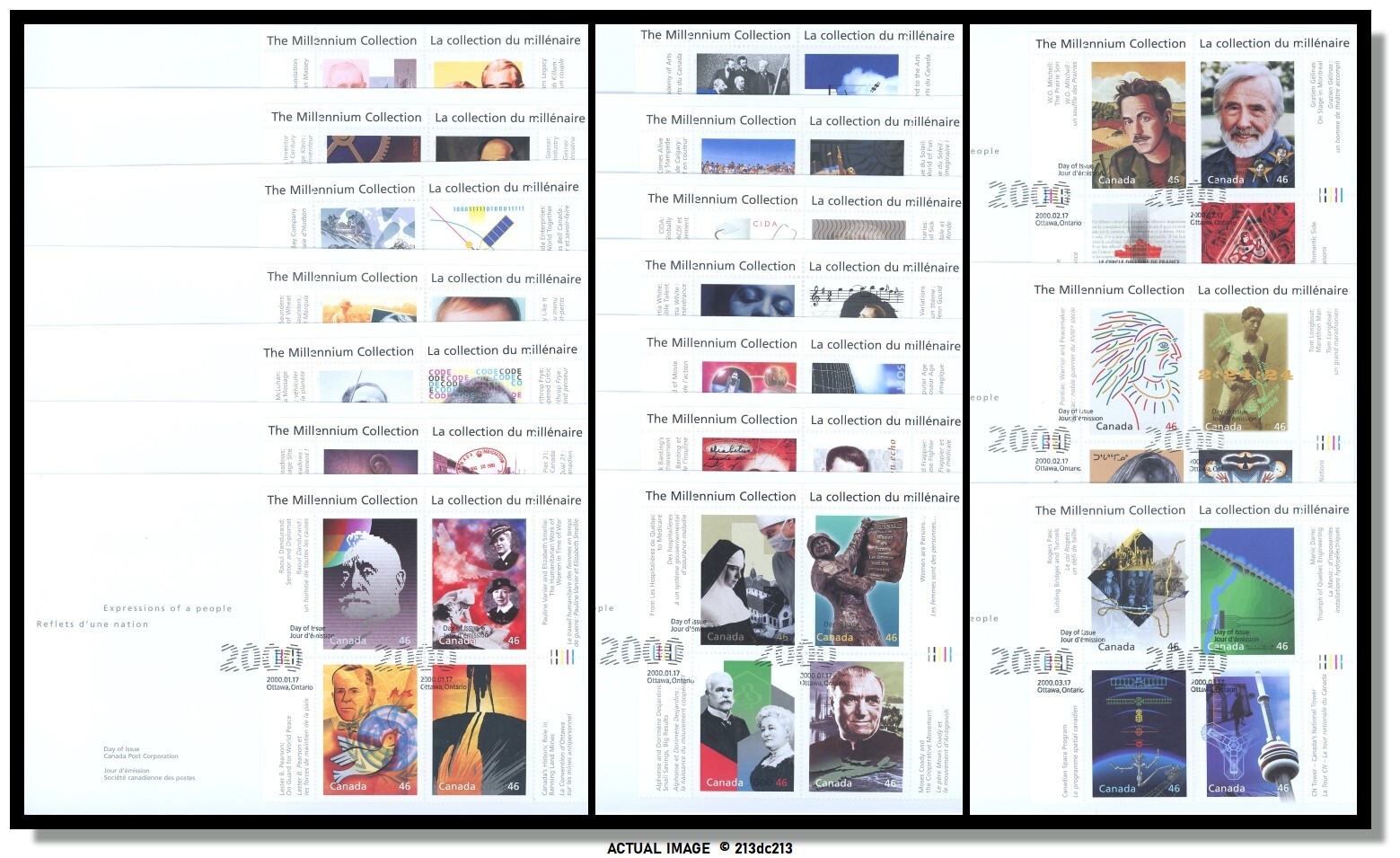 Canada FDC #1818-1834 - 17 FDCs - Millenium Collection Souvenir CV 85. ...