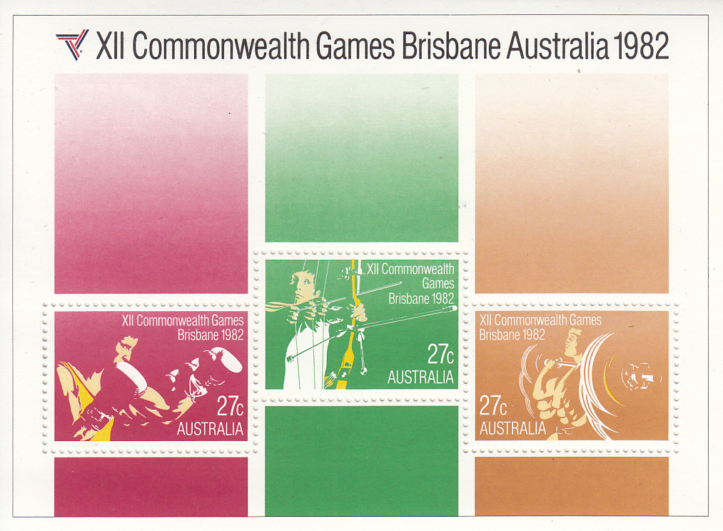 Australia 1982 MNH Scott #844a Souvenir sheet of 3 Commonwealth Games ...