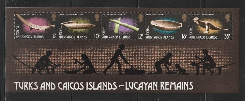 Turks and Caicos Islands 292a Souvenir Sheet Set MNH Lucayan Artifacts ...