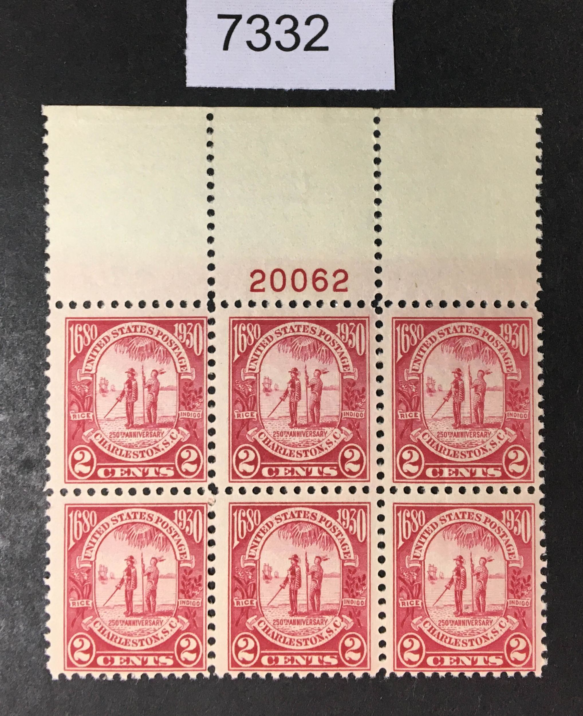 US # 683 Intact Plate Block of 6 Mint OG NH CAT. $50 LOT #7332 | United ...
