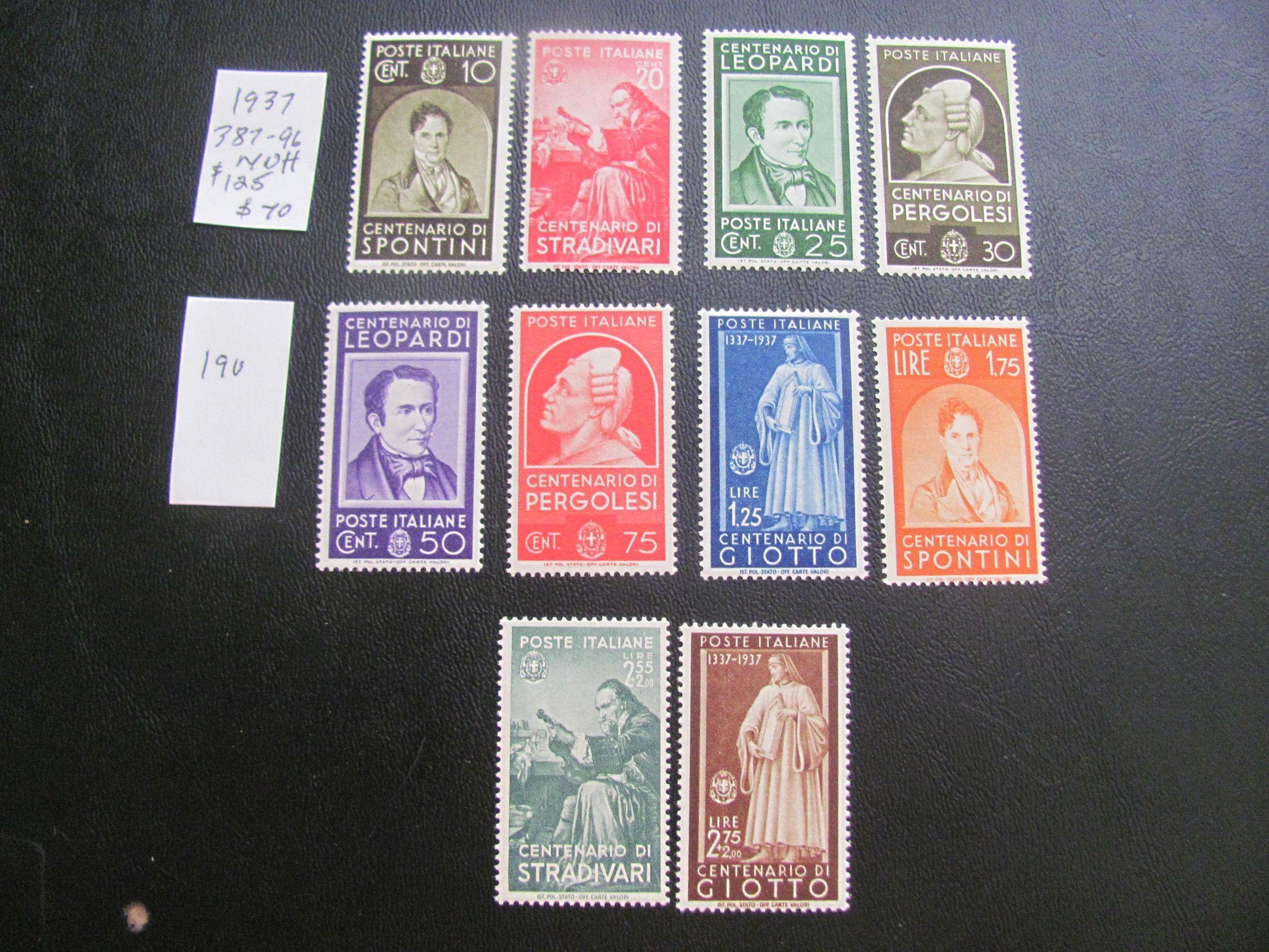 Italy 1937 MNH SC 387-396 SET XF $125 (190) | Europe - Italy, General ...