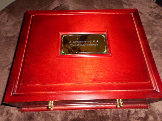 Treasury of U.S. Christmas Stamps - Slabbed Stamps in 2 Drawer Wood ...