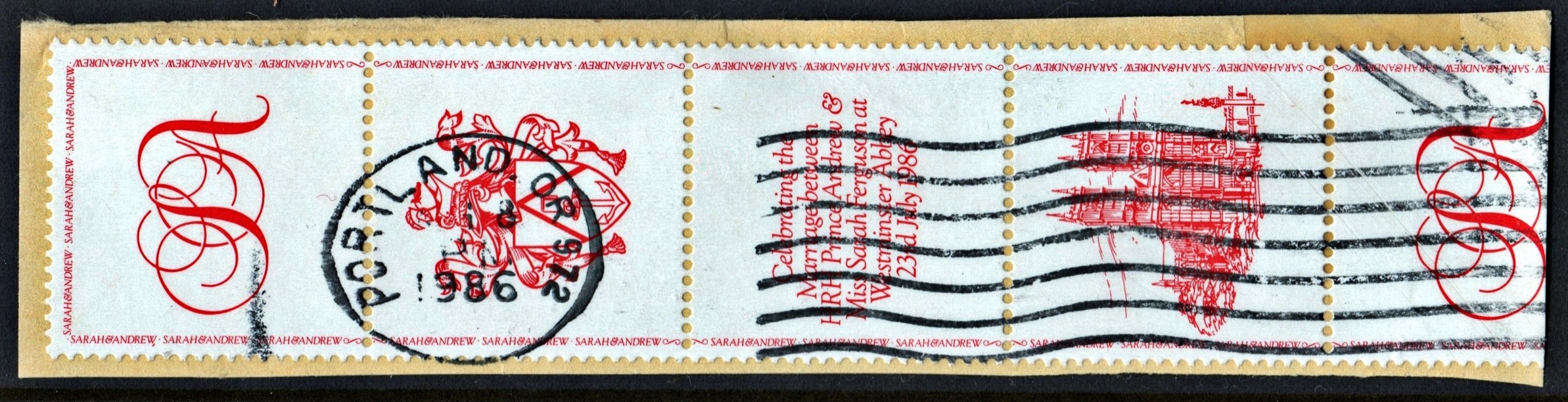 Portland Oregon Office Circular Date Stamp on Selvedge (1986) | United ...