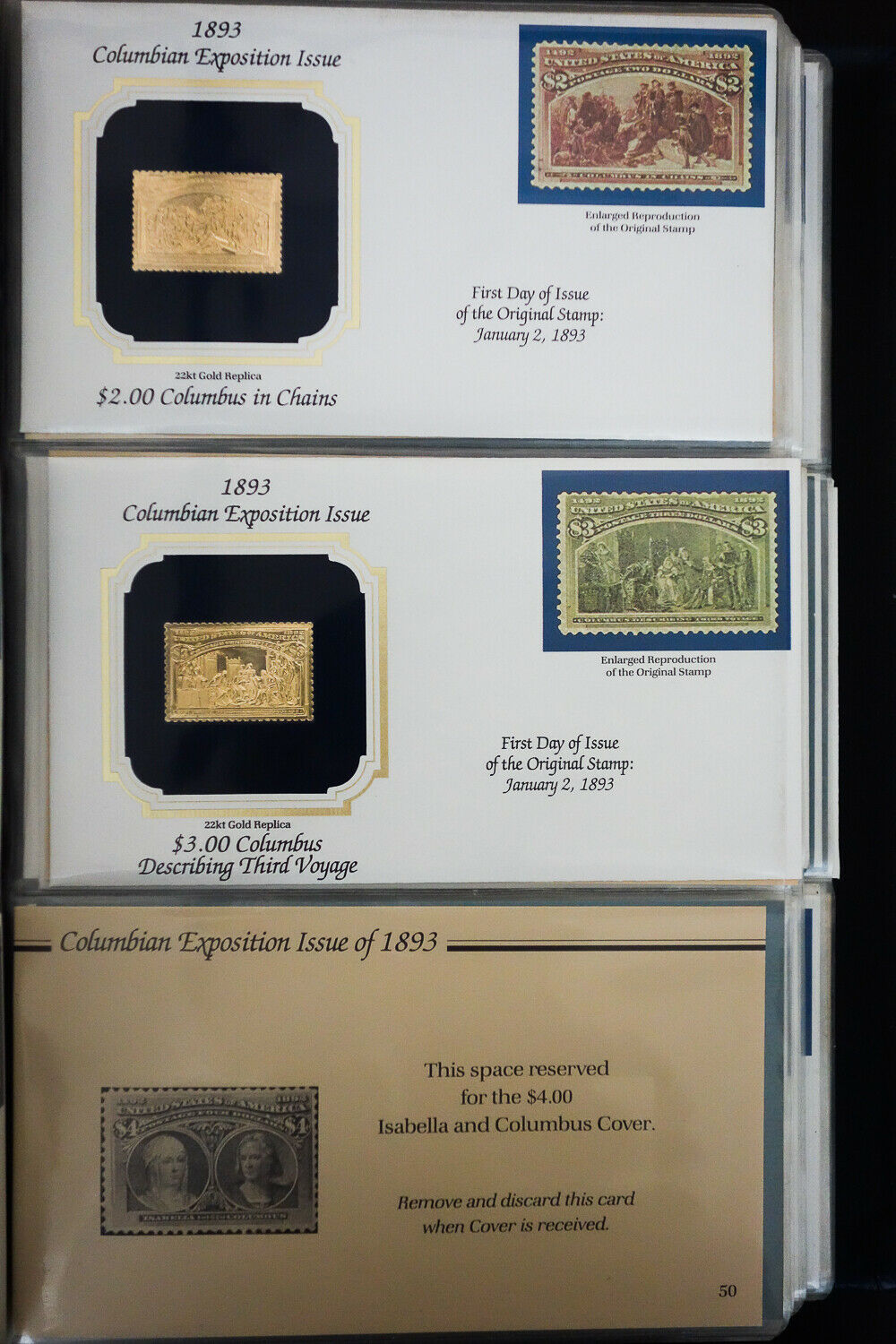 US Collection of 22kt Golden Stamp Replicas / HipStamp