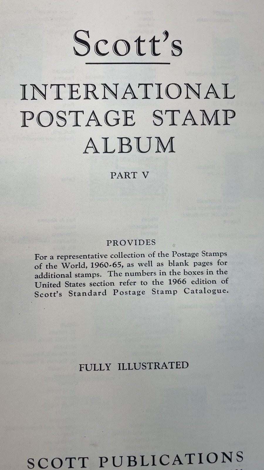 Scott International Postage Stamp Album, Part V, 1960-65, A-Z countries ...