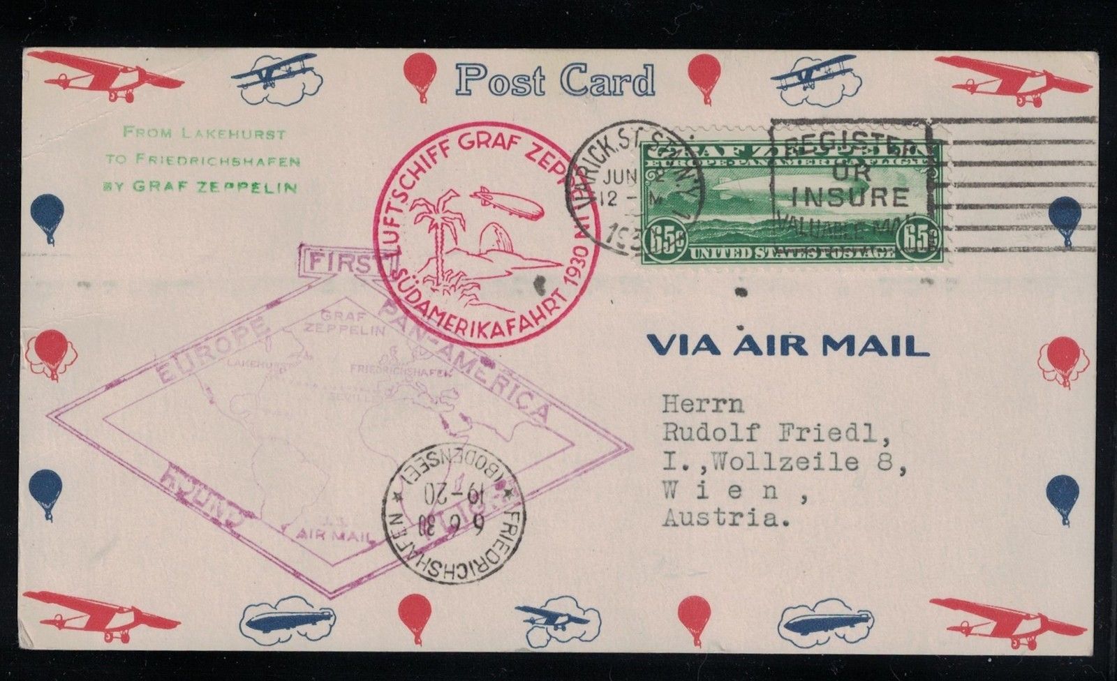 Scott C13 - C15 - Zeppelin Flight Covers. #02 C13FDCs | United States ...