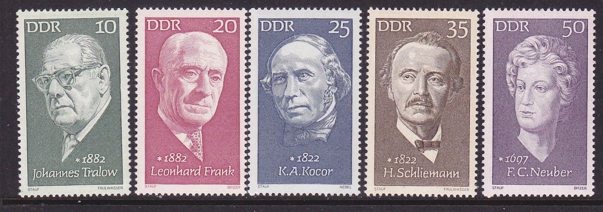 Germany DDR 1349-53 MNH 1972 Portraits of Famous Personalities Full Set ...