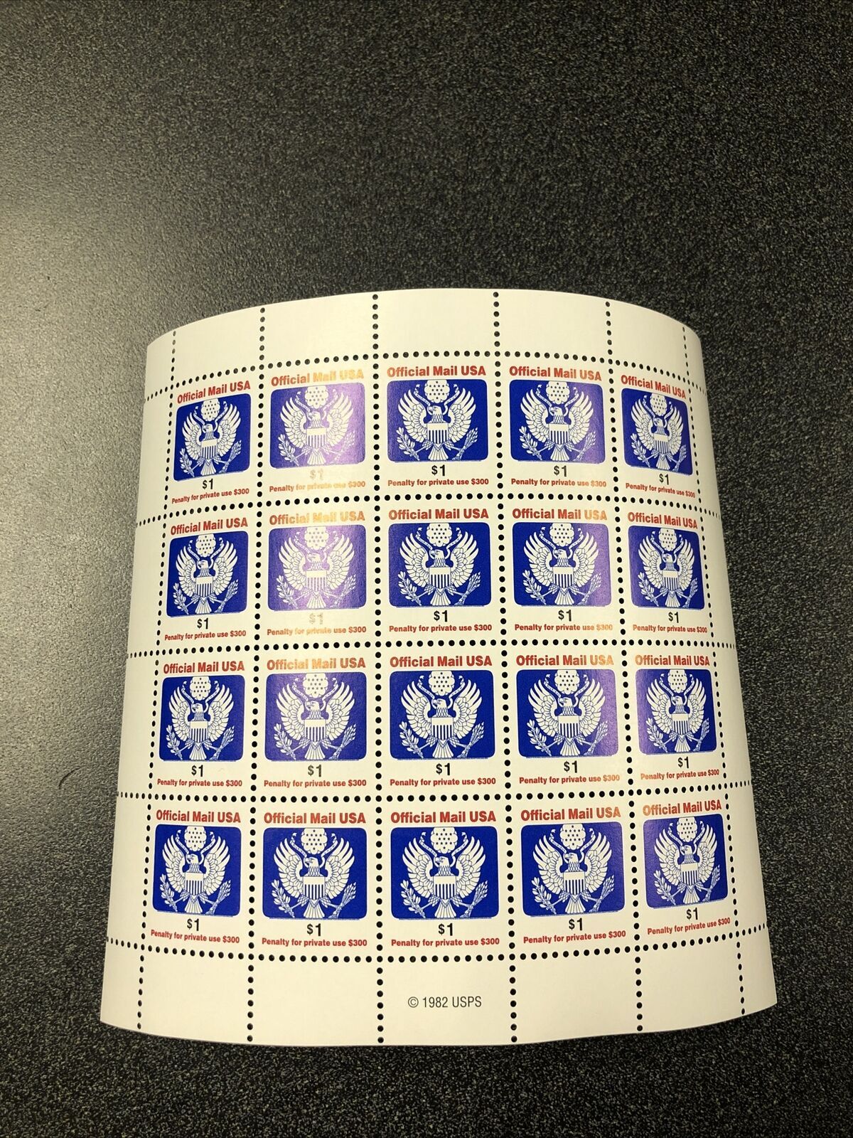 US O161 Official Mail $1 Pane of 20 Mint Never Hinged | United States ...
