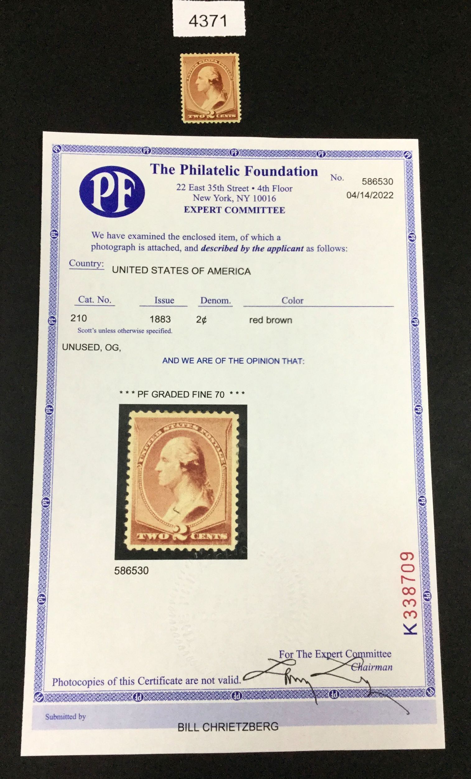 US Stamps #210 Mint OG H **Pf Cert** LOT #4371 | United States, General ...