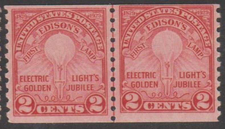 U.S. Scott #656 Edison Stamp - Mint NH Pair / HipStamp