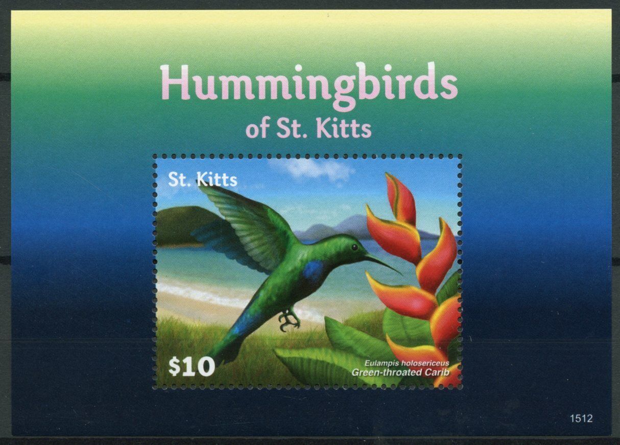 St Kitts 2015 MNH Hummingbirds of St Kitts 1v S/S Birds Green-throated ...