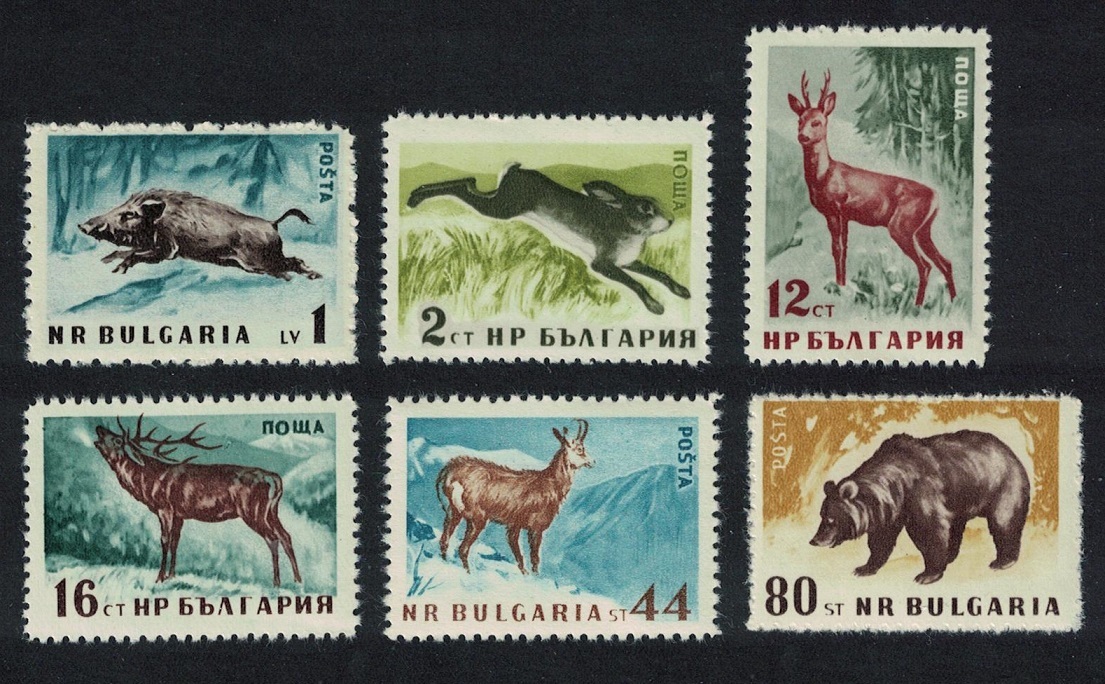 Bulgaria Boar Hare Deer Goat Bear Wild animals 6v 1958 MNH SG#1091-1096 ...