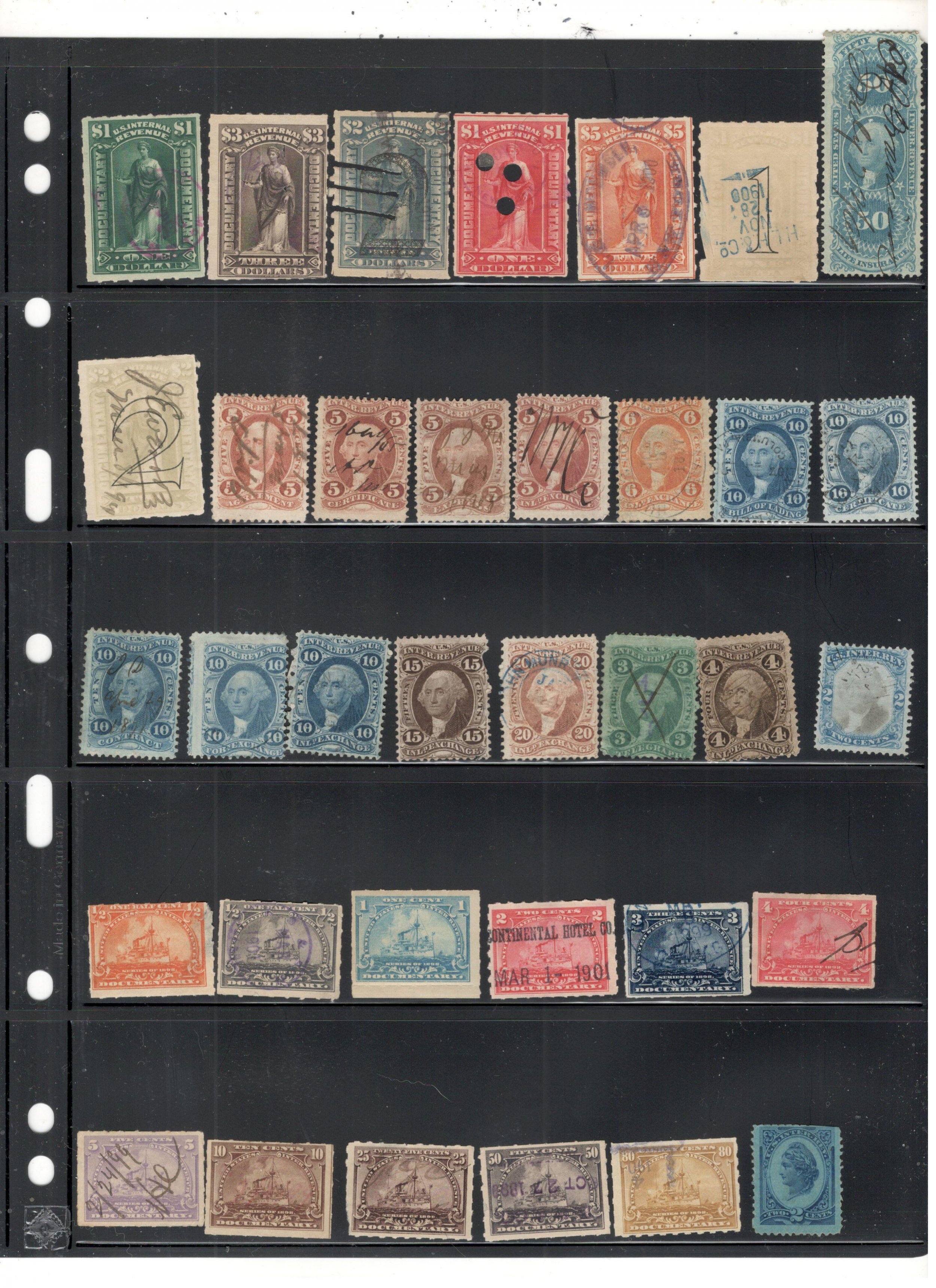 US Revenue Stamp Collection | United States, Postal Stationery Stamp ...