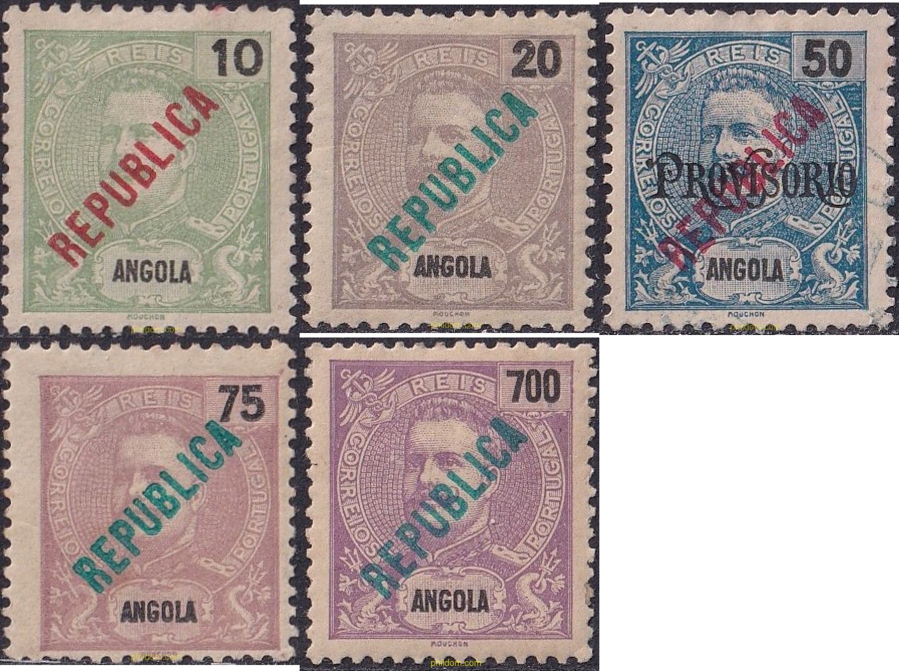 717240 Hinged Angola 1914 Sellos Sobrecargados | Africa - Angola, Stamp ...