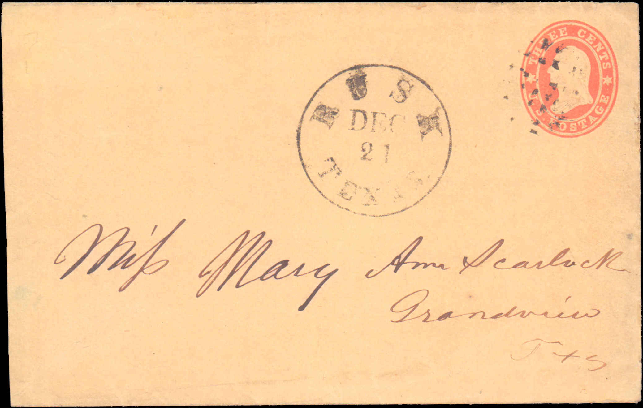 Cherokee County Rusk #U27 ( Postal History ), 1860 | United States ...