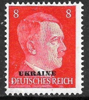 Ukraine Russia Ussr 1941-43 WW2 German Occupation 8pf Hitler Head Sc ...