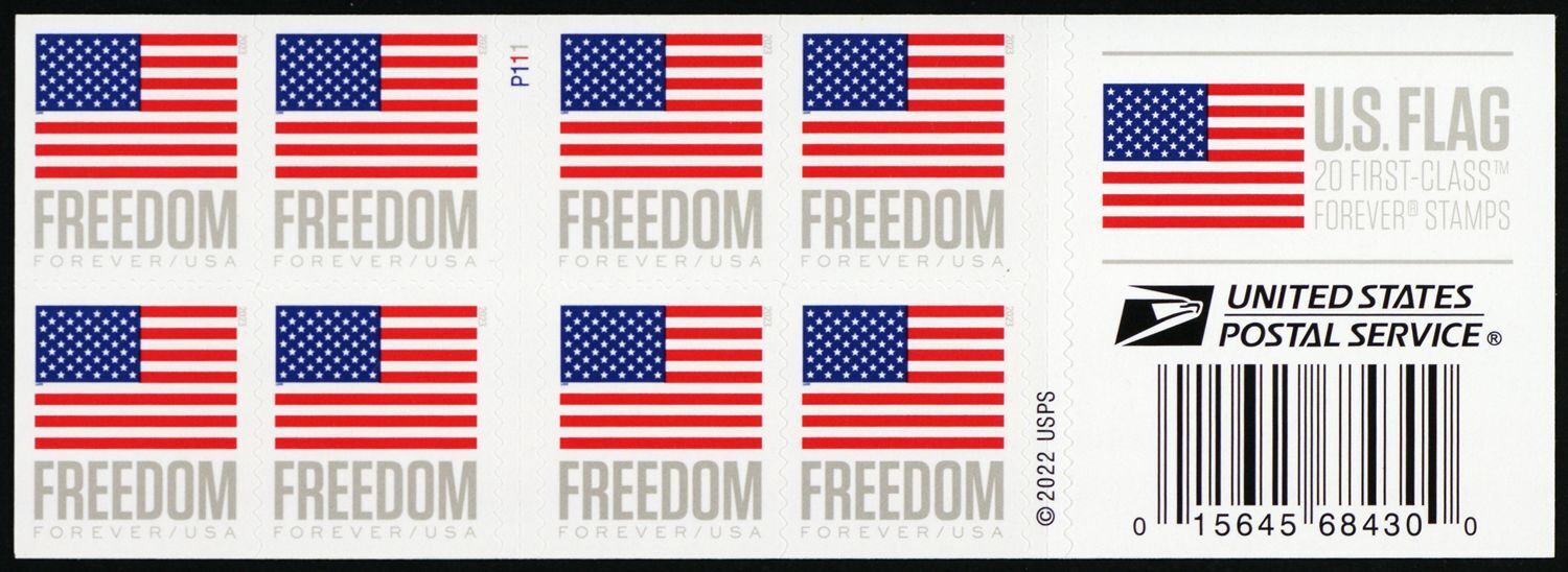 Counterfeit Booklet Pane of 20 Flag Freedom Stamps | United States ...
