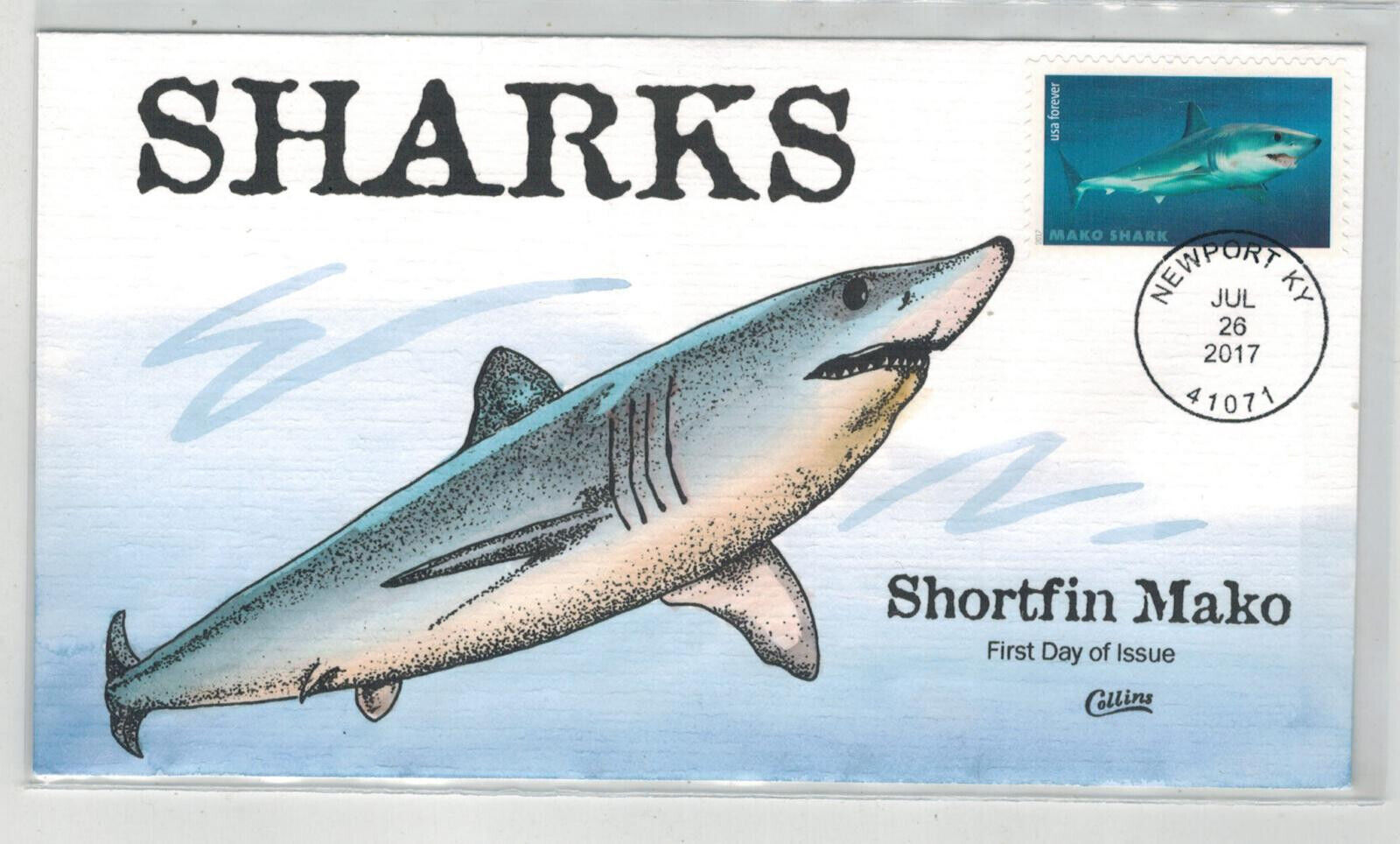2017 Collins Handpainted FDC Sharks Stamps Shortfin Mako | United ...