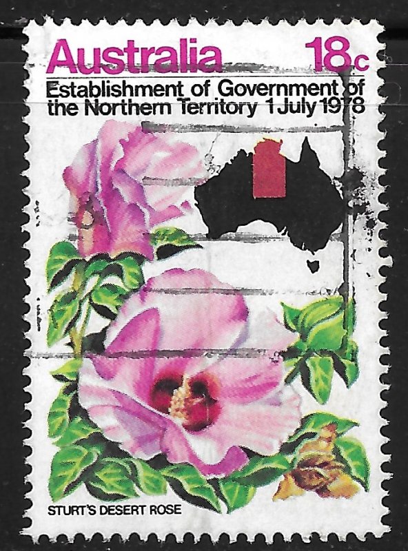 Australia #681 18c Sturt's Desert Rose, Map of Australia | Australia ...