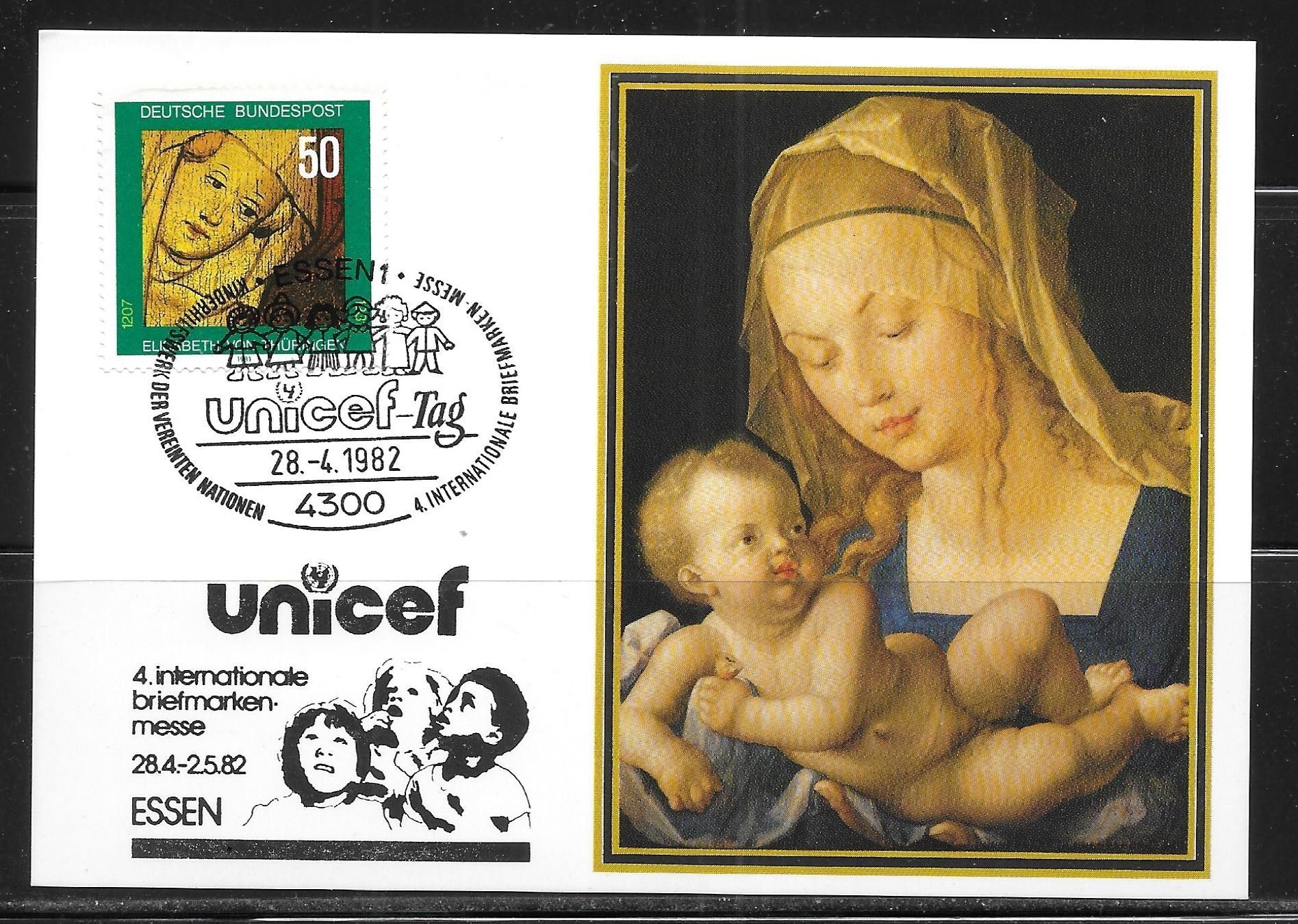 United Nations UNICEF Exhibition Souvenirs Art Card ESSEN 1982 ...