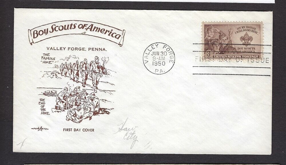 1950 #995 Boy Scout FDC Valley Forge PentArts hike | United States ...