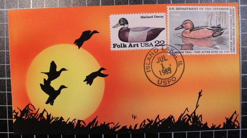 Scott RW52 FDC - Tom Faust Hand Painted - Cinnamon Teal - Unaddressed ...