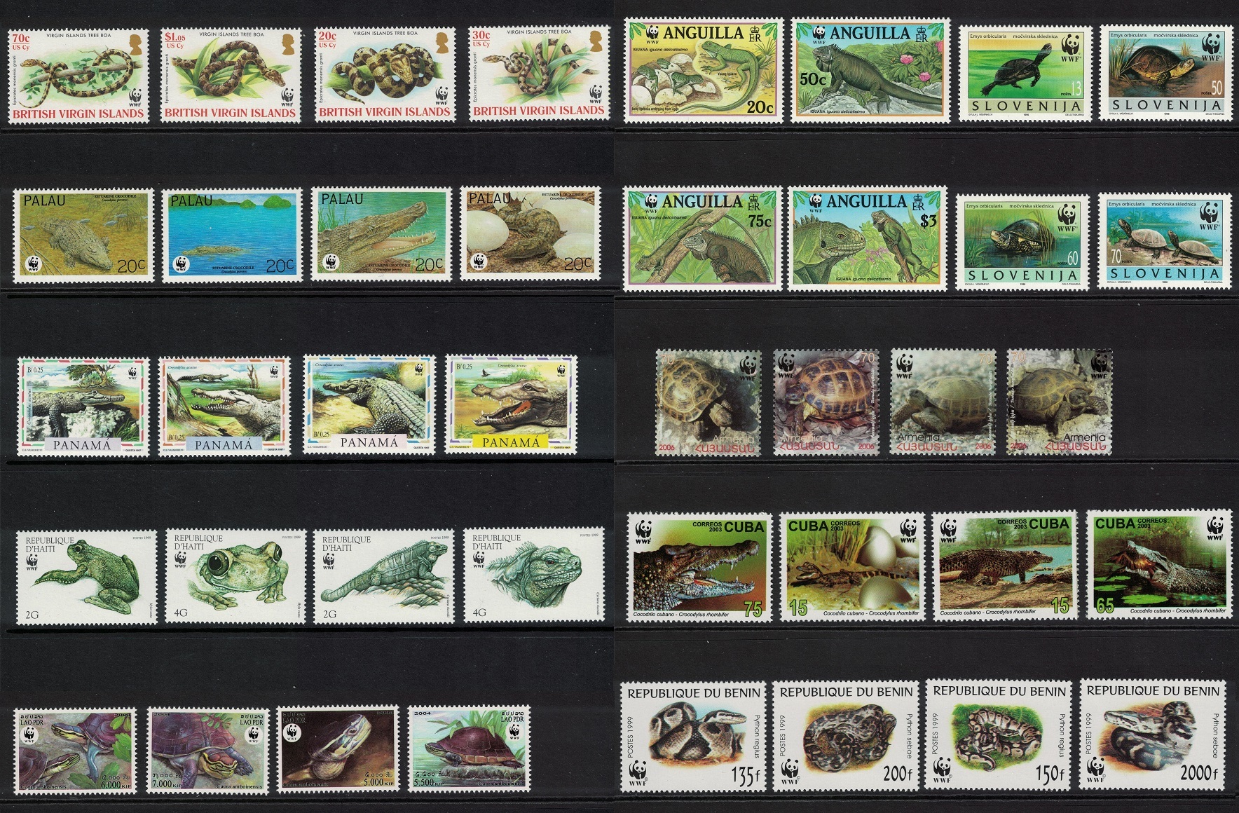 WWF Reptiles and Amphibians Big Collection WWF T6 2000 MNH | Worldwide ...