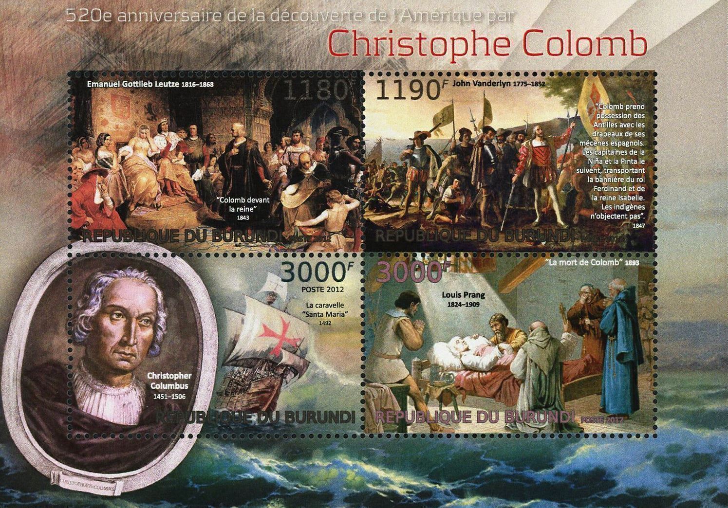 Columbus Stamp Christopher Columbus Historical Figure Souvenir Sheet of ...