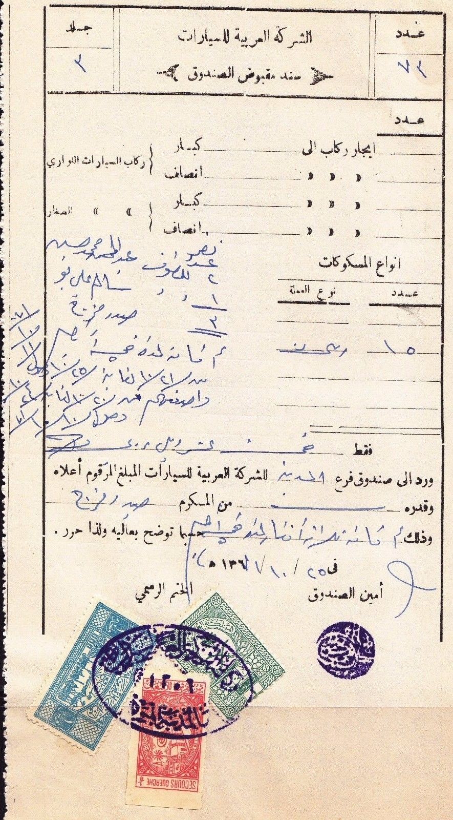 1949 Saudi Arabia Revenue Stamp on Commercial Receipt Collection ...