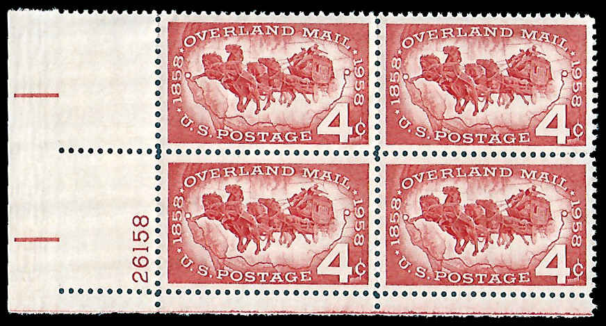 PCBstamps US #1120 PB 16c(4x4c)Overland Mail, 26158, MNH, (PB-3 ...