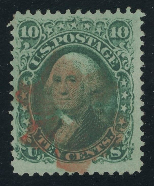 USA 96 - 10 cent Washington "F" Grill - F/VF Used with red cancel ...