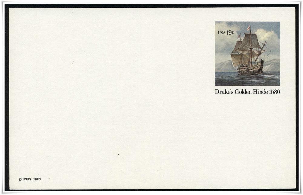 #UX86 Unused Drake's Golden Hinde Postal Card (my1135) (stock photo ...