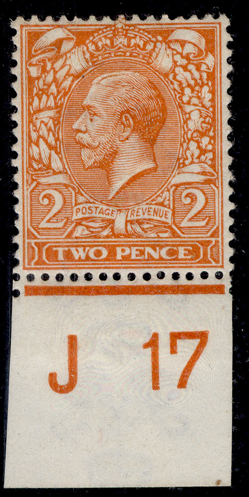 GB GV Sg368, 2d Orange DIE I, M Mint. Control J17 | Great Britain, Stamp / HipStamp