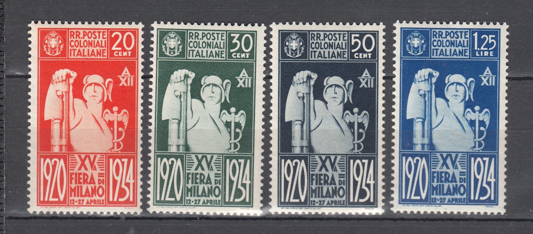 J43945 JL Stamps 1934 italy italian colonies set mh #42-5 mercury ...
