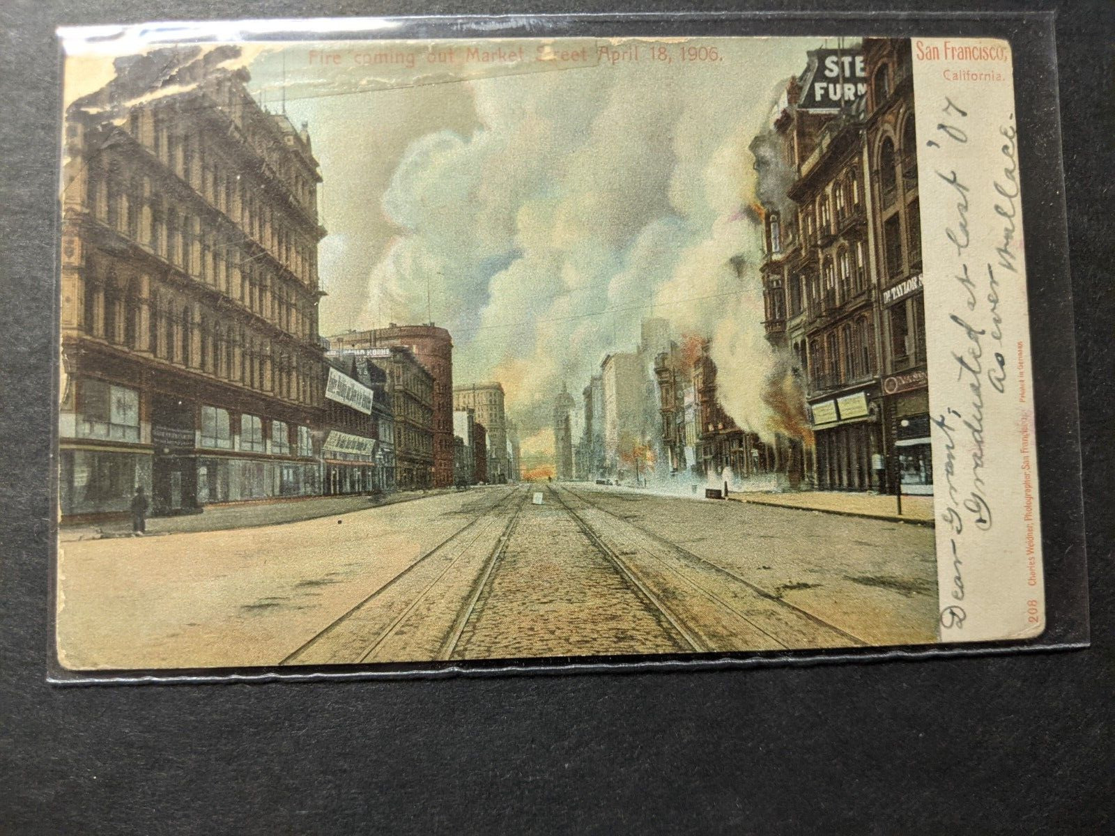 1906 SAN Francisco Fire & Earthquake 1907 Postcard Fowler, Calif ...