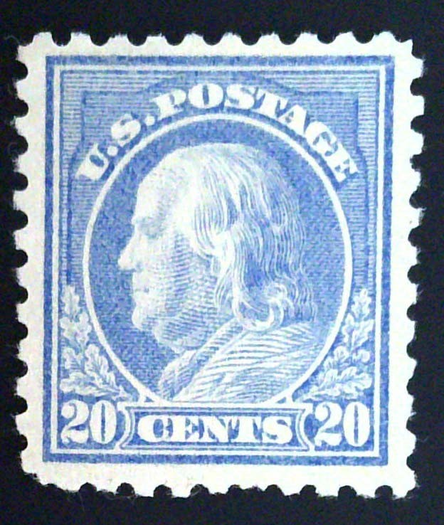 Scott #438 - VF - 20c Ultramarine - Franklin - NG - 1914 | United ...