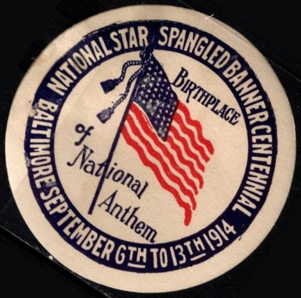 1914 US Poster Stamp National Star Spangled Banner Centennial Baltimore ...