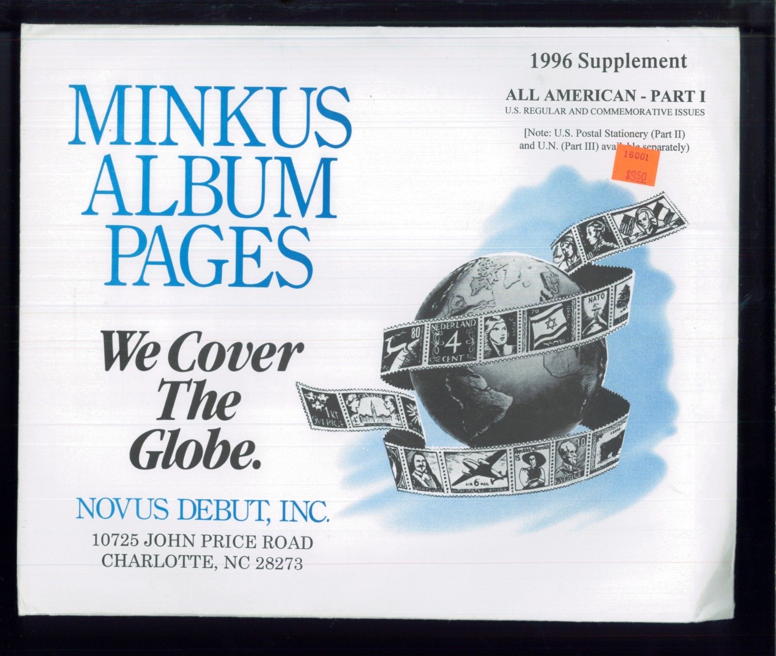 1996 All American Part 1 Minkus Stamp Album Supplement Pages / HipStamp