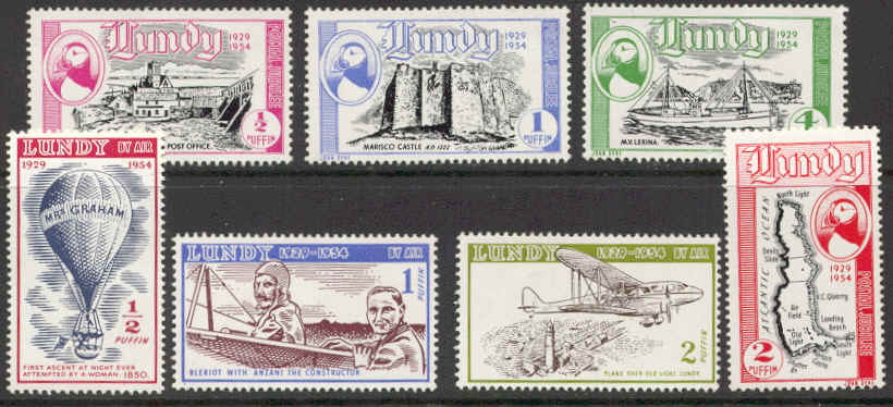 Lundy Locals: Commemorative 1929-1954 Set (7) Mint NH | Great Britain ...